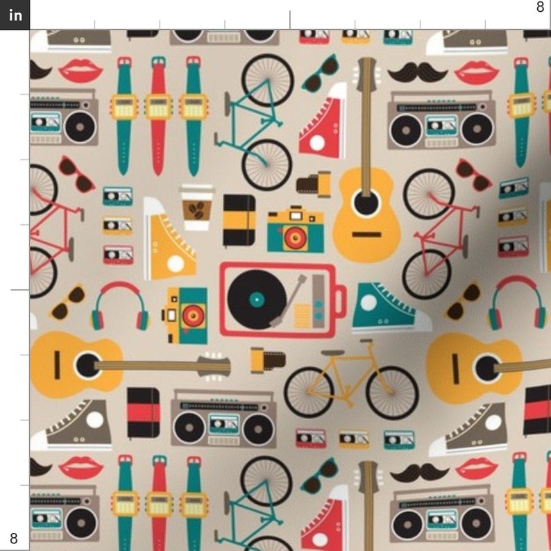 Hipster Fabric Hipsterrific by Cynthia Arre Hipster Summer - Etsy