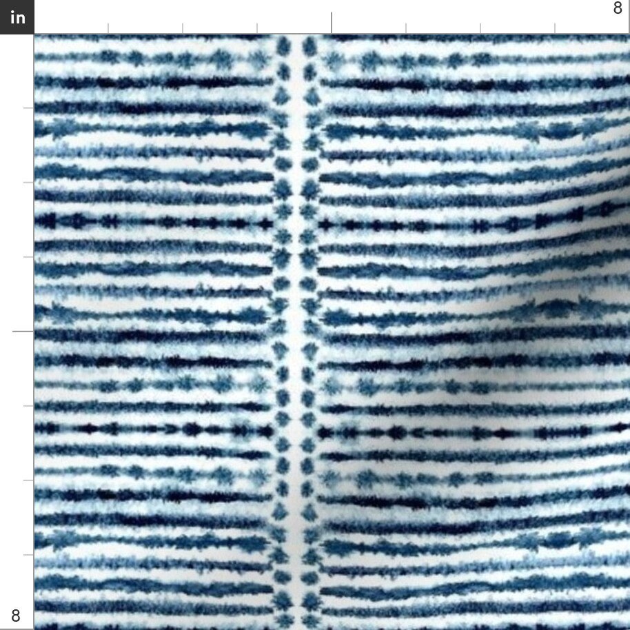 Shibori Blue Stripes Illustration Distressed Fabric Shibori | Etsy