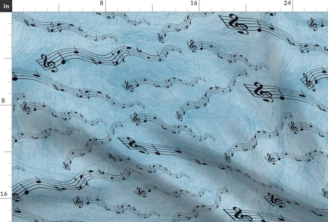 Song Fabric - Music Notes Blue by Themadcraftduckie - Song Music Treble ...