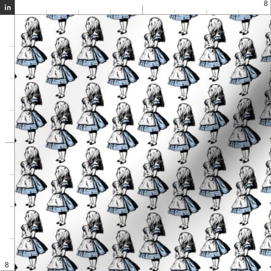 Alice in Wonderland Fabric Alice With Blue by Pond Ripple - Etsy