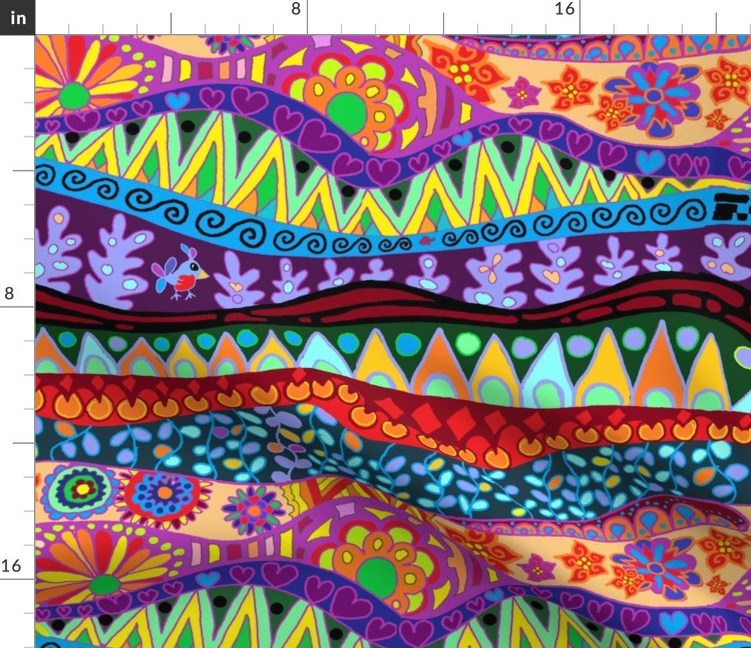 Multi Patterns Fabric Colorful Flavors of Fair Isle by - Etsy