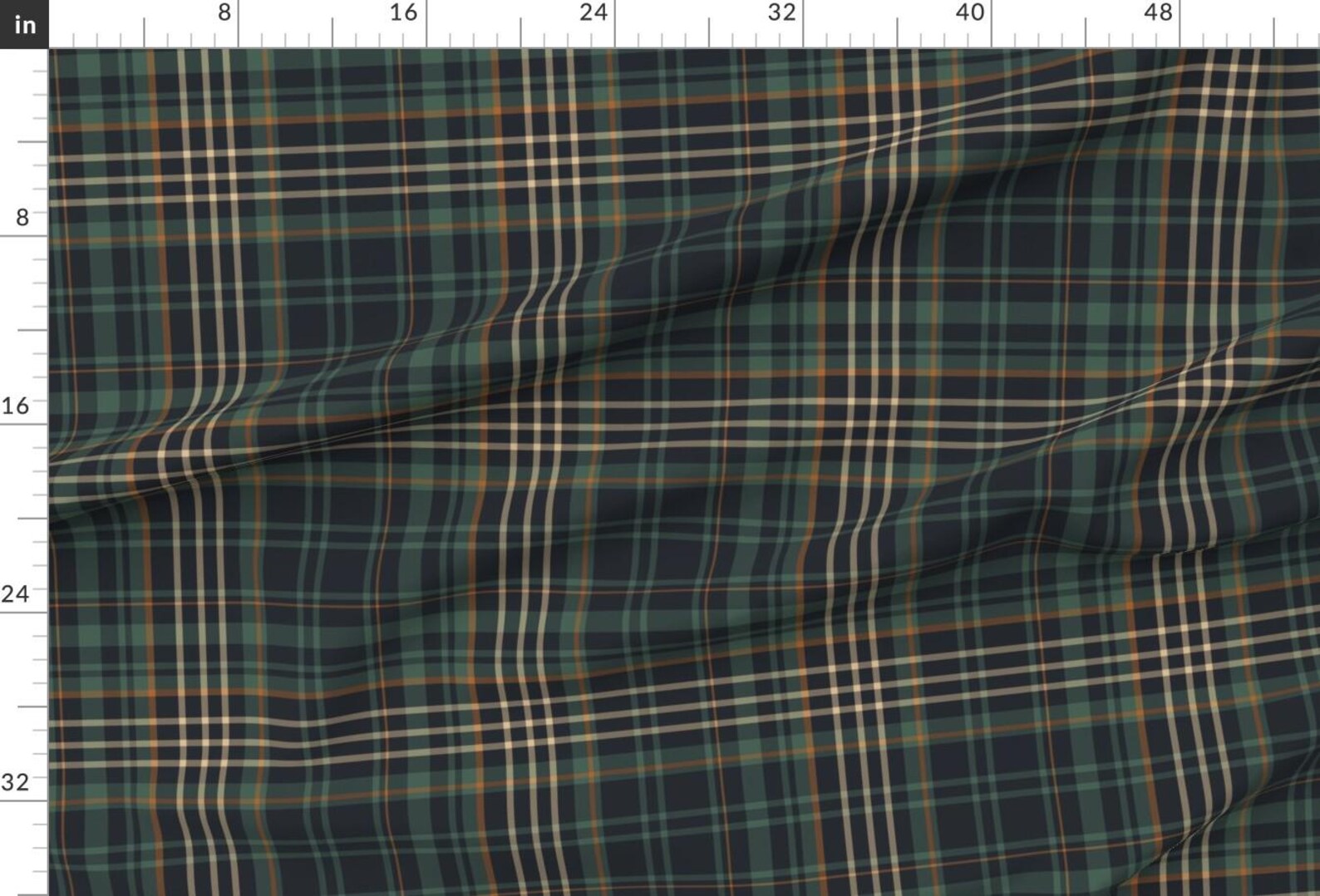Dark Green Check Fabric - Modern Tartan Plaid by Tessab_studio - Rustic ...