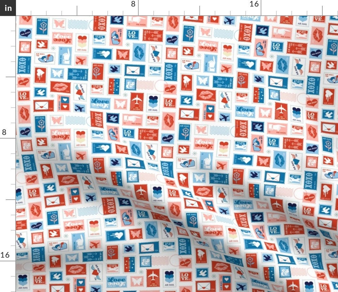 Book of Stamps Fabric Postal Service Snail Mail Postmark - Etsy