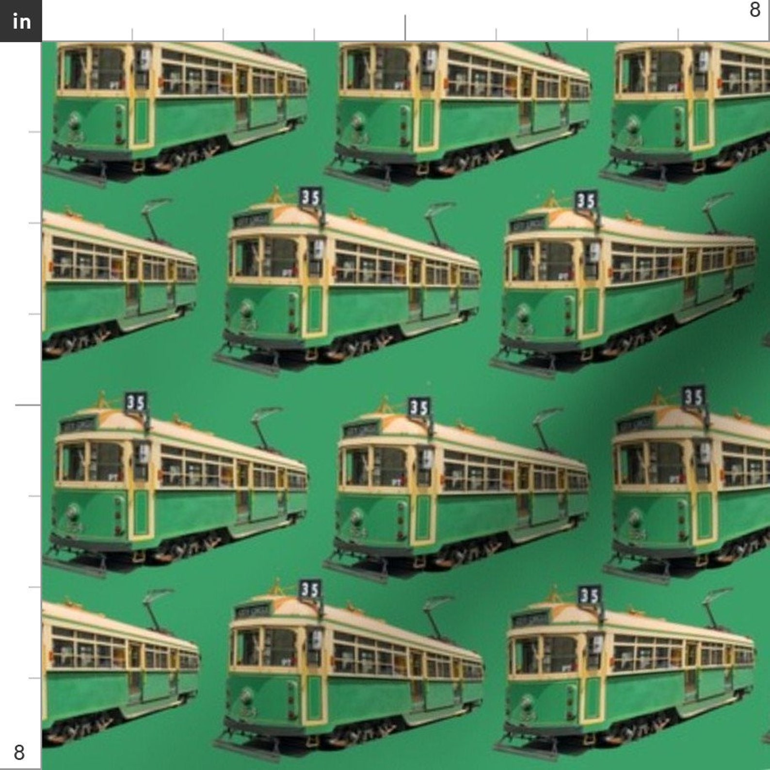 Tram Fabric Melbourne Australia Tram by Markh Tram | Etsy