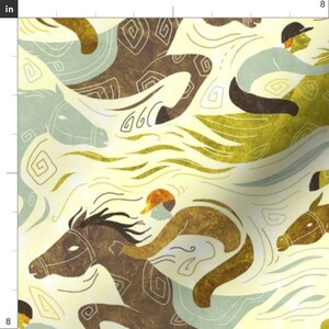 Watercolor Horse Racing Fabric Horseraces by Gaiamarfurt Horse Race ...