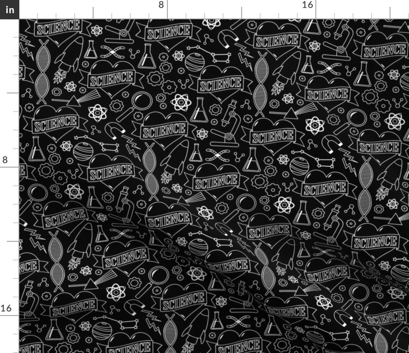 Black and White Science Fabric Scientific Tattoos black and - Etsy