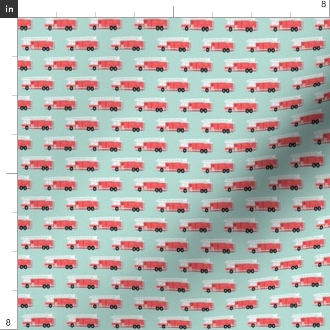 Fire Truck Fabric micro Print Fire Truck Fabric by - Etsy