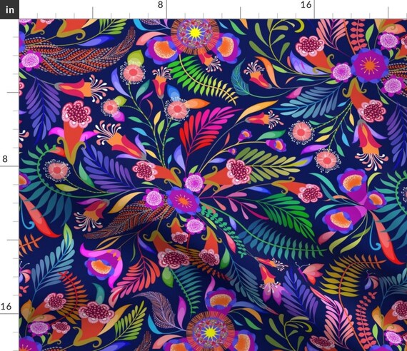 Tropical Purple Pink Tropical Fabric Paradise Boho for the | Etsy