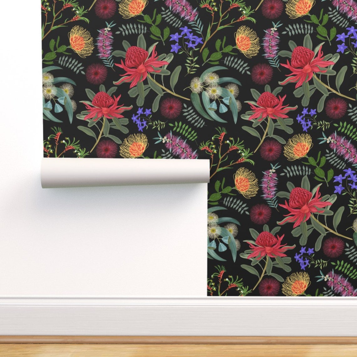 Botanical Wallpaper Botanical Australia Large by | Etsy