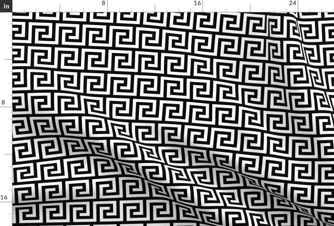 Greek Key Fabric 2 Greek Key Pattern Black and White Collection by ...