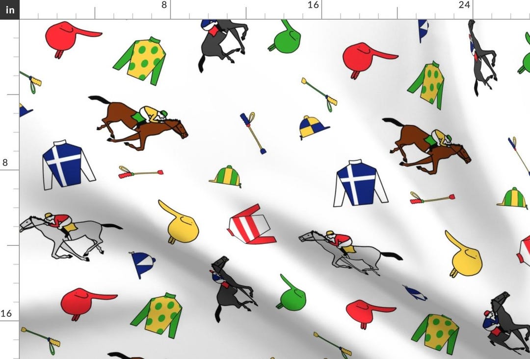 Equestrian Horse Kentucky Derby Fabric - Derby Days by Ragan - Kentucky ...