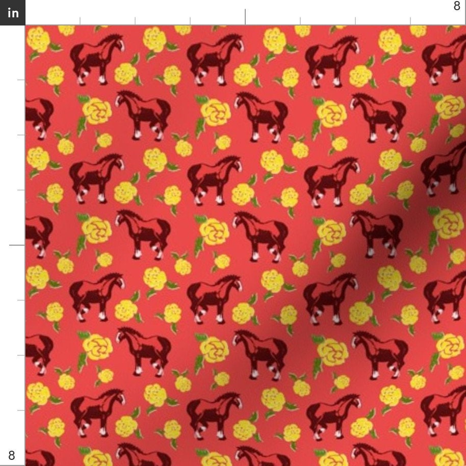 Dapper Dame Fabric the Dapper Dame Draft Horses by | Etsy