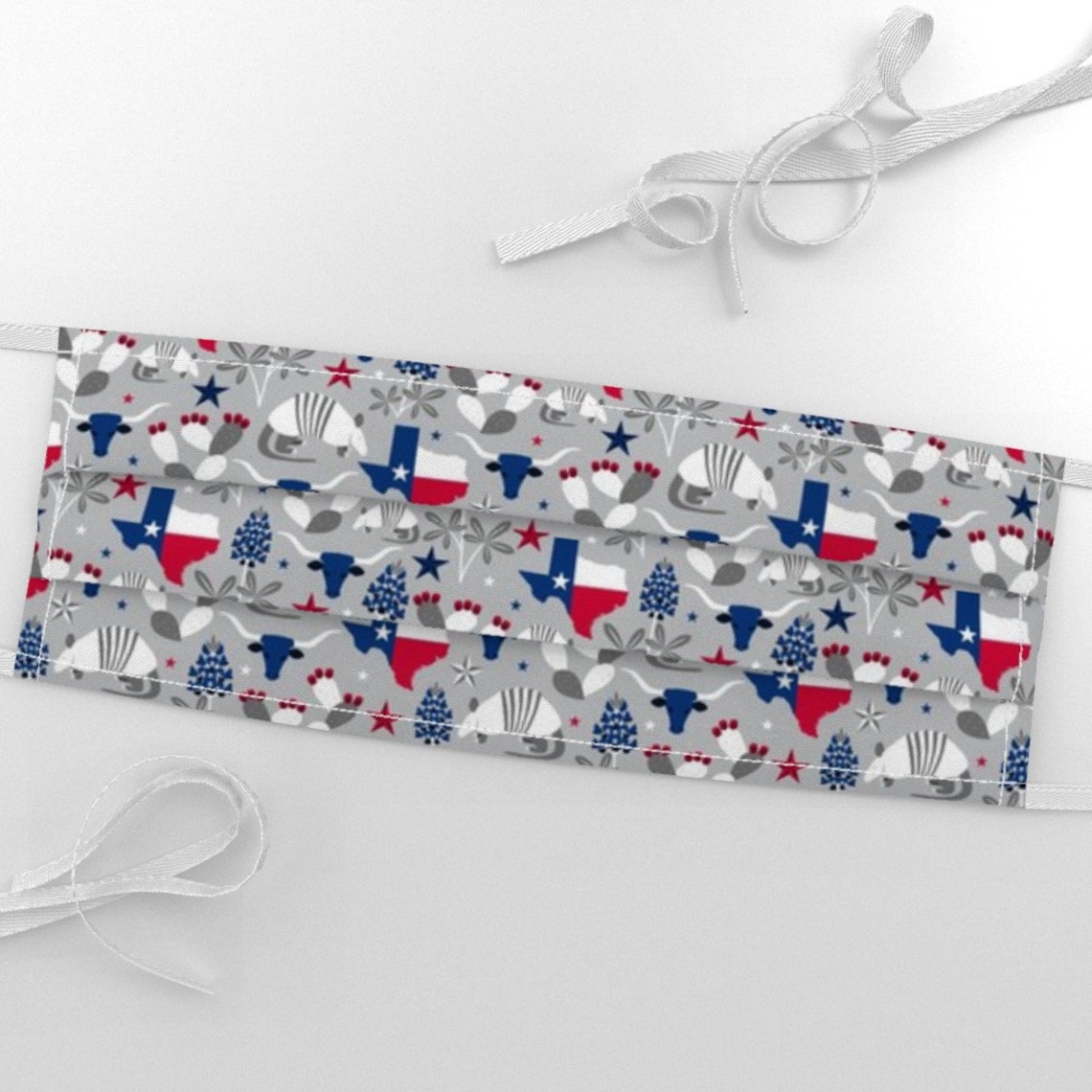 Gray Texas Flag States Fabric Symbols of Texas silver Extra | Etsy