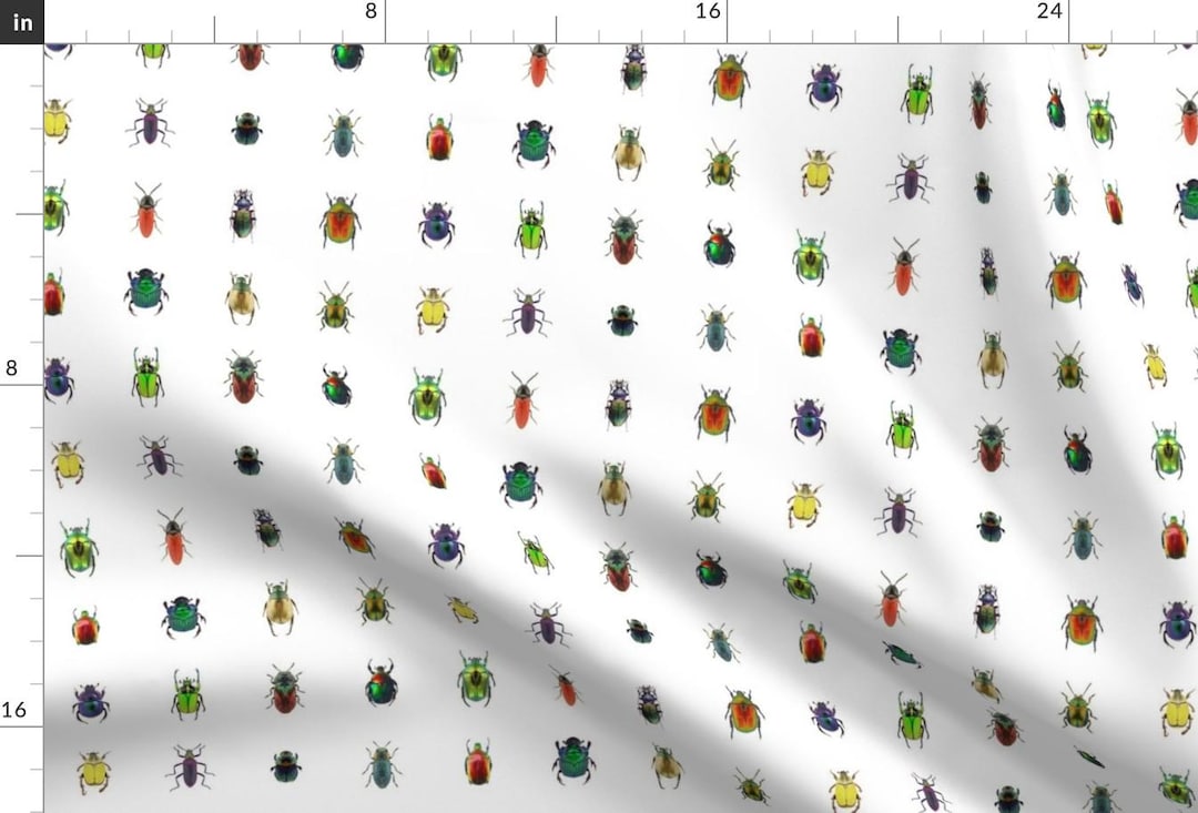Beetle Fabric - Beetlemania on White by Jellymania -beetles Insects ...
