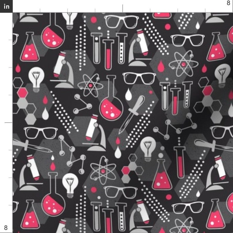 Pink and Black Science Fabric Chemistry Lab Black Pink - Etsy
