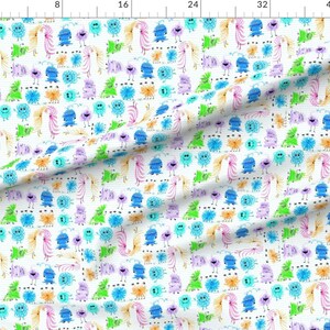 Doodle Monsters Fabric Squiggly Monsters by Karismithdesigns - Etsy
