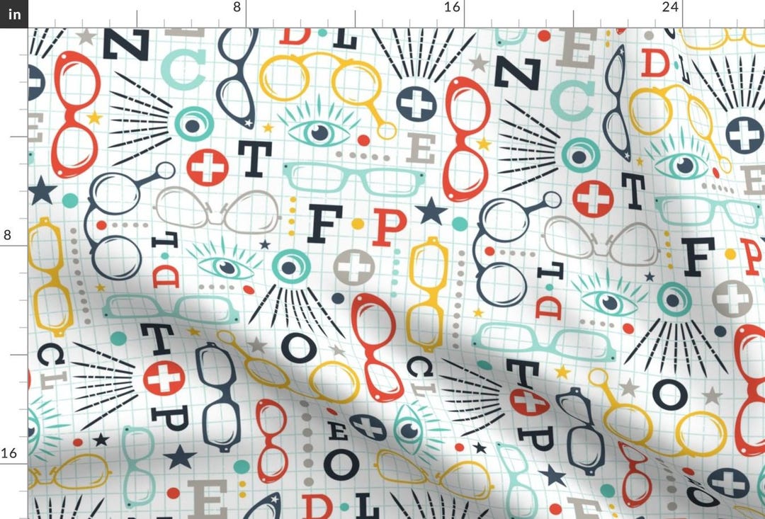 Eyeglasses Fabric - Spectacle by Heatherdutton - Glasses Eye Vision ...