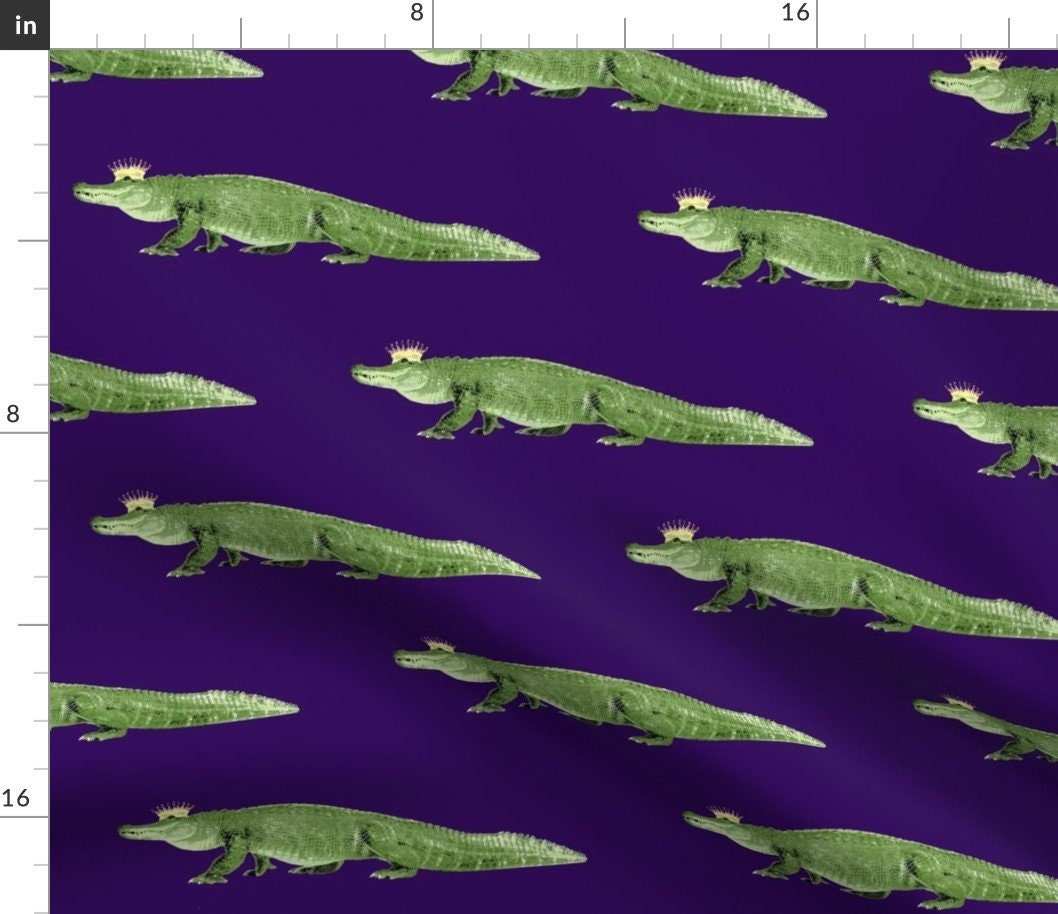 Alligator Fabric Mardi Gras Alligator King by Lisakling | Etsy