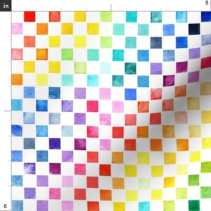 Rainbow Fabric Rainbow Grid by Emmaallardsmith Rainbow | Etsy