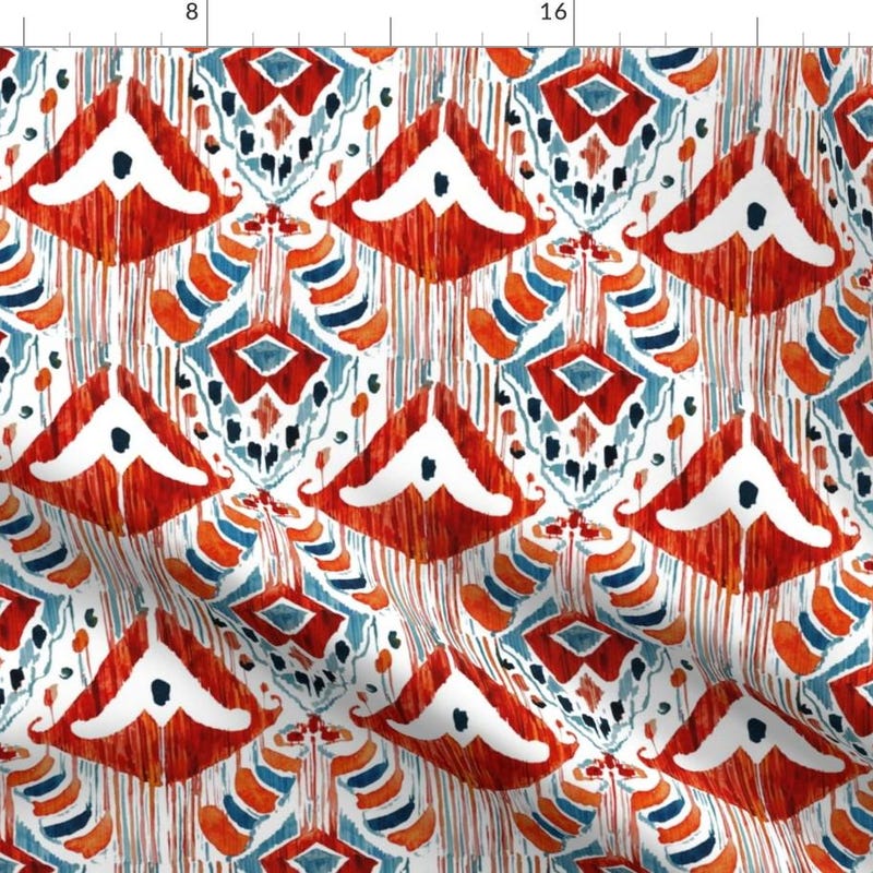 Red Ikat Fabric - Etsy