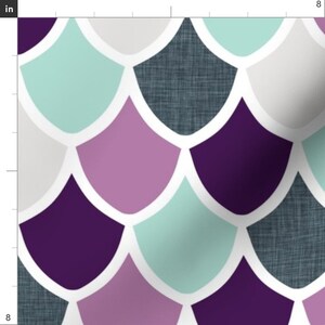 Scales Fabric Purple Aqua Mermaid Scales by Ivieclothco - Etsy