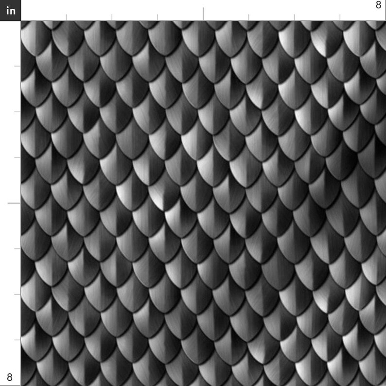 Scales Armor Fabric Plain Scales Armor Black by - Etsy