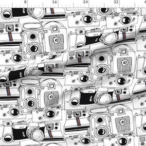 Cameral Collage Fabric Vintage Cameras by Maceymack Retro - Etsy
