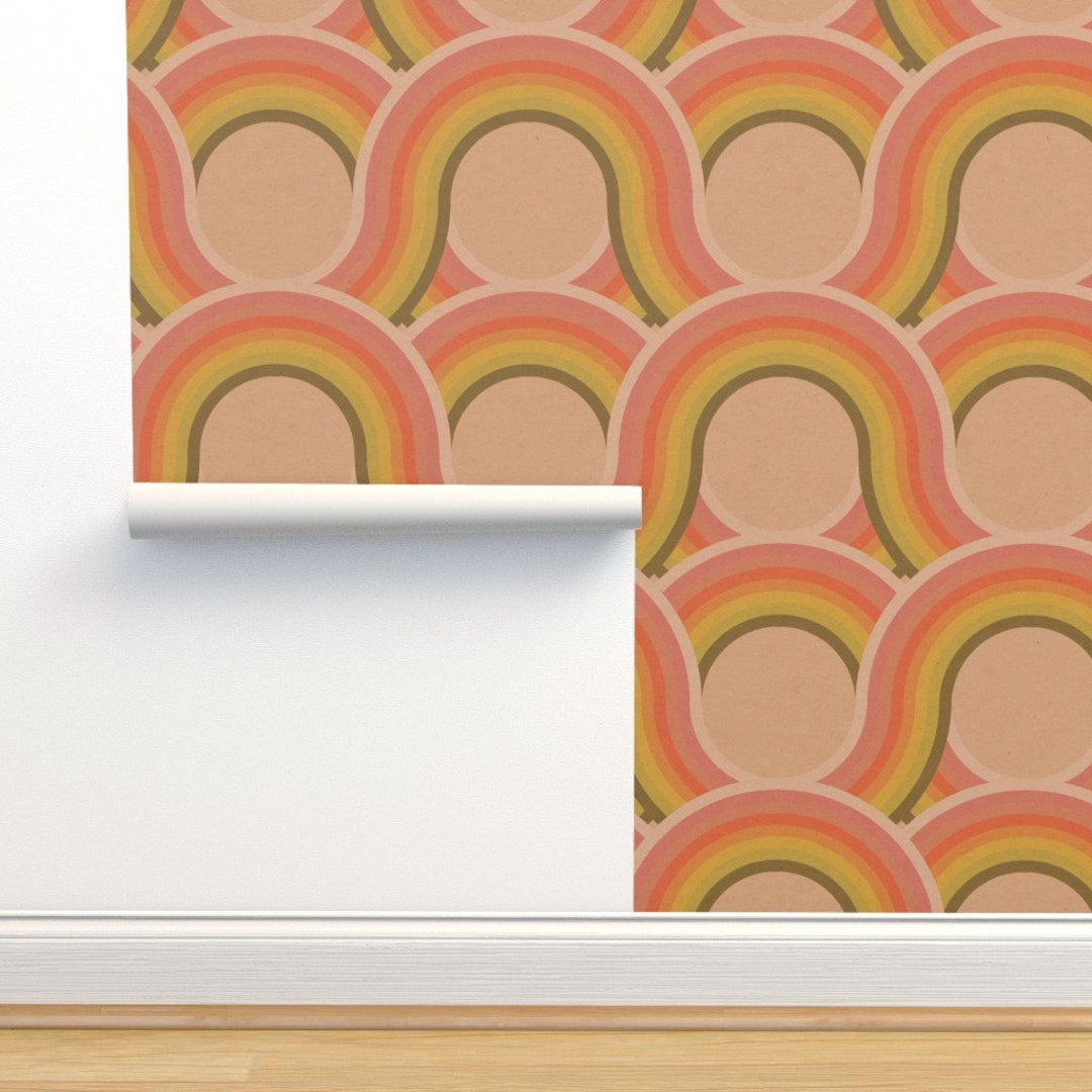 Retro Wallpaper Rollin' Retro Road by - Etsy