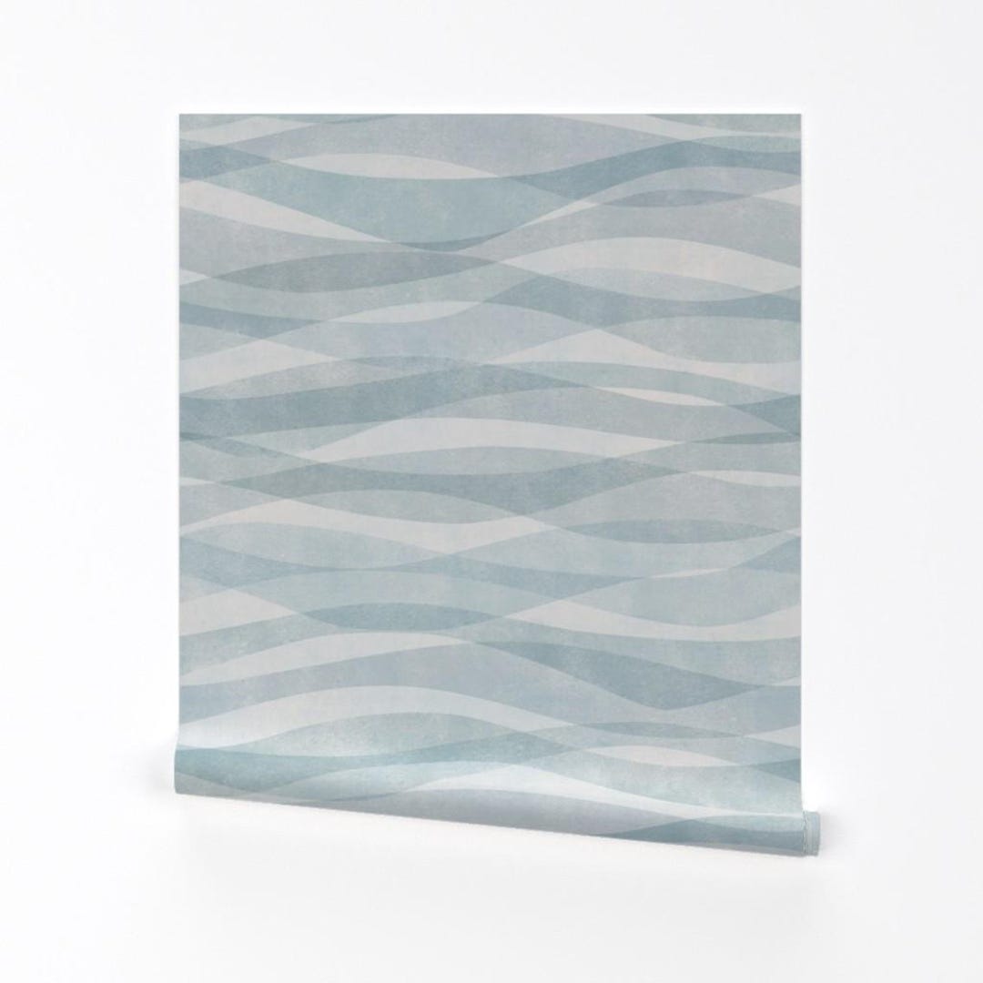 Abstract Waves Removable Peel and Stick Wallpaper - Cloud Stripe ...