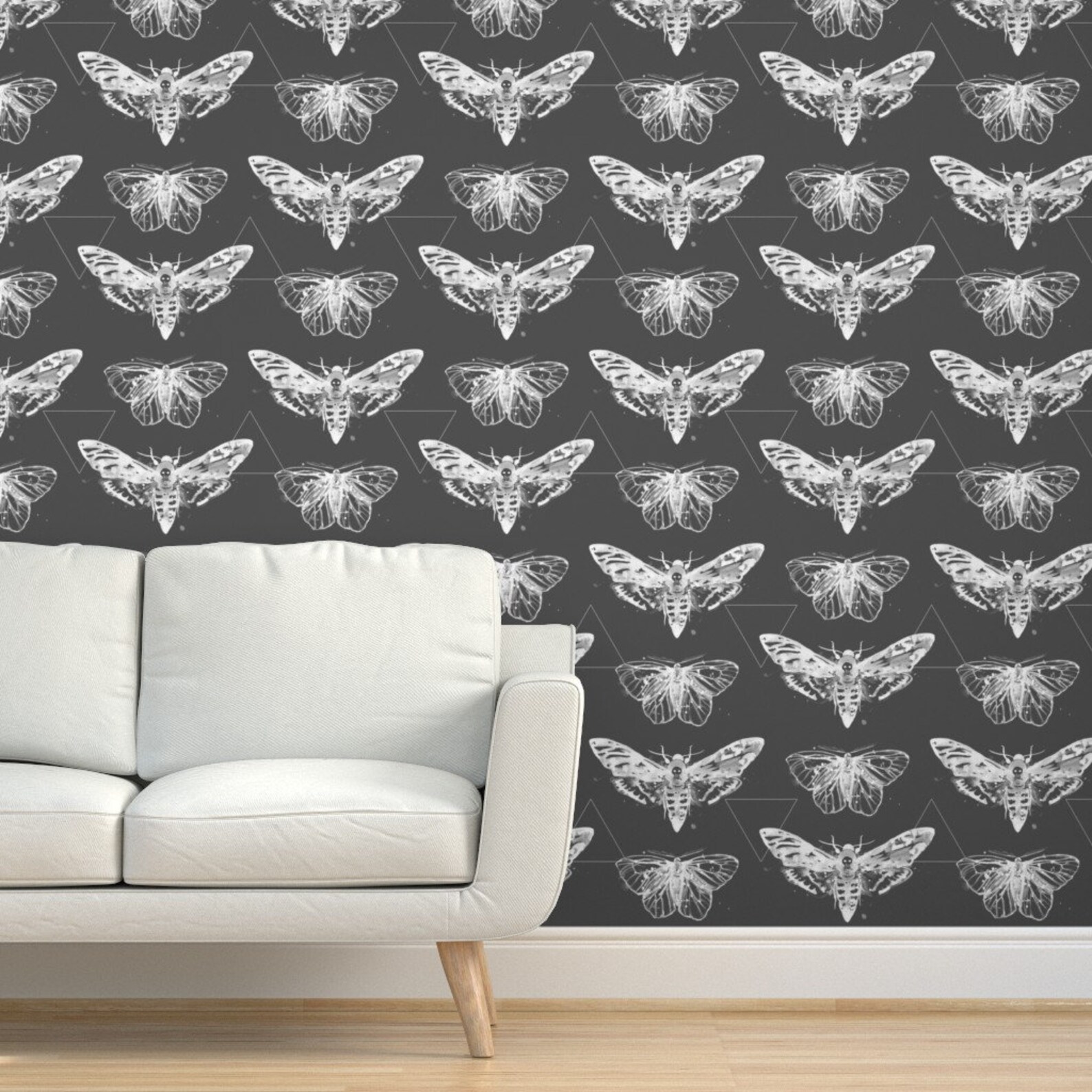 Moths Wallpaper Geometric Moths Inverted by Sam Nagel - Etsy