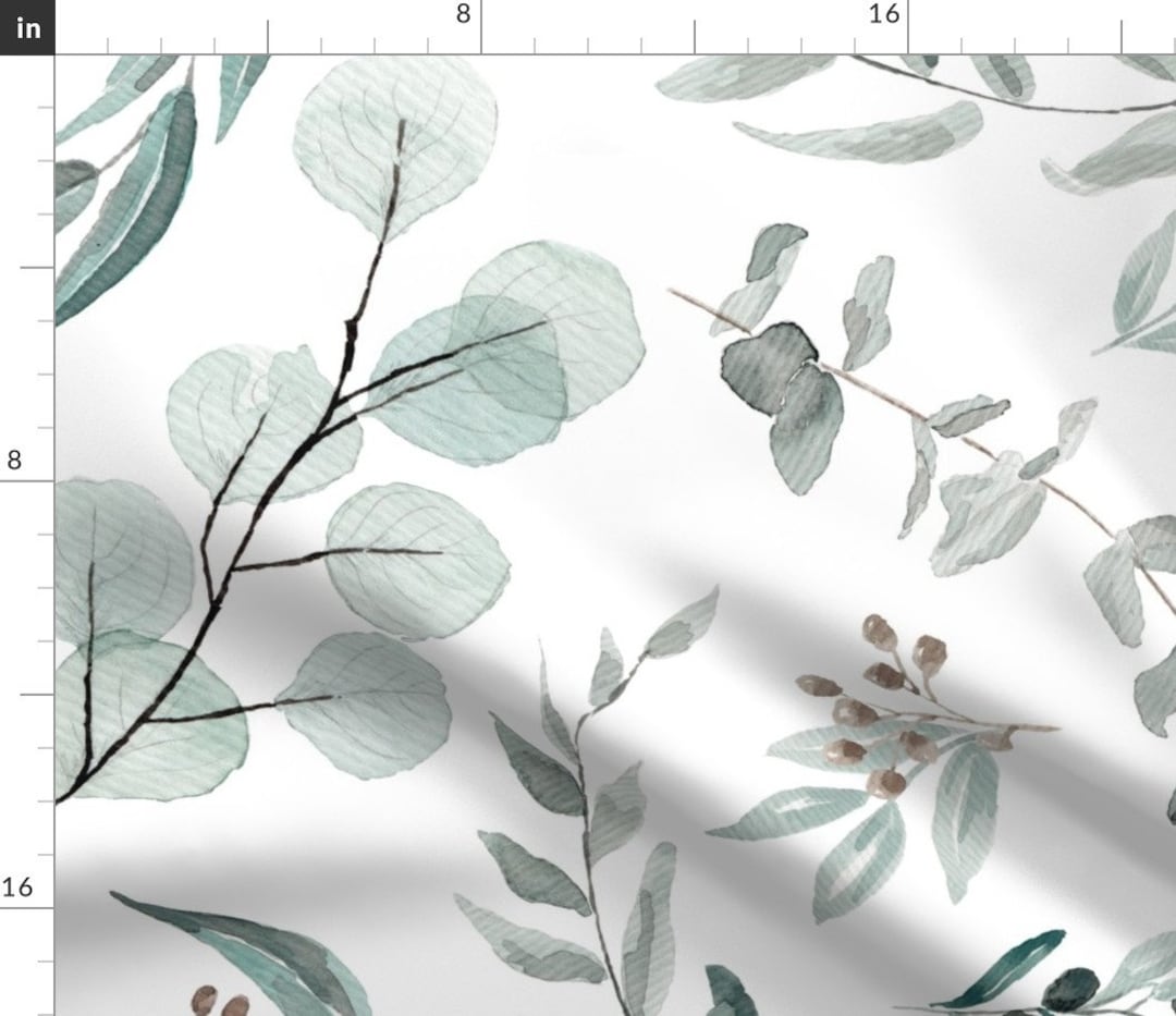 Eucalyptus Fabric Jumbo Botanical Eucalyptus Australian Native Edition ...