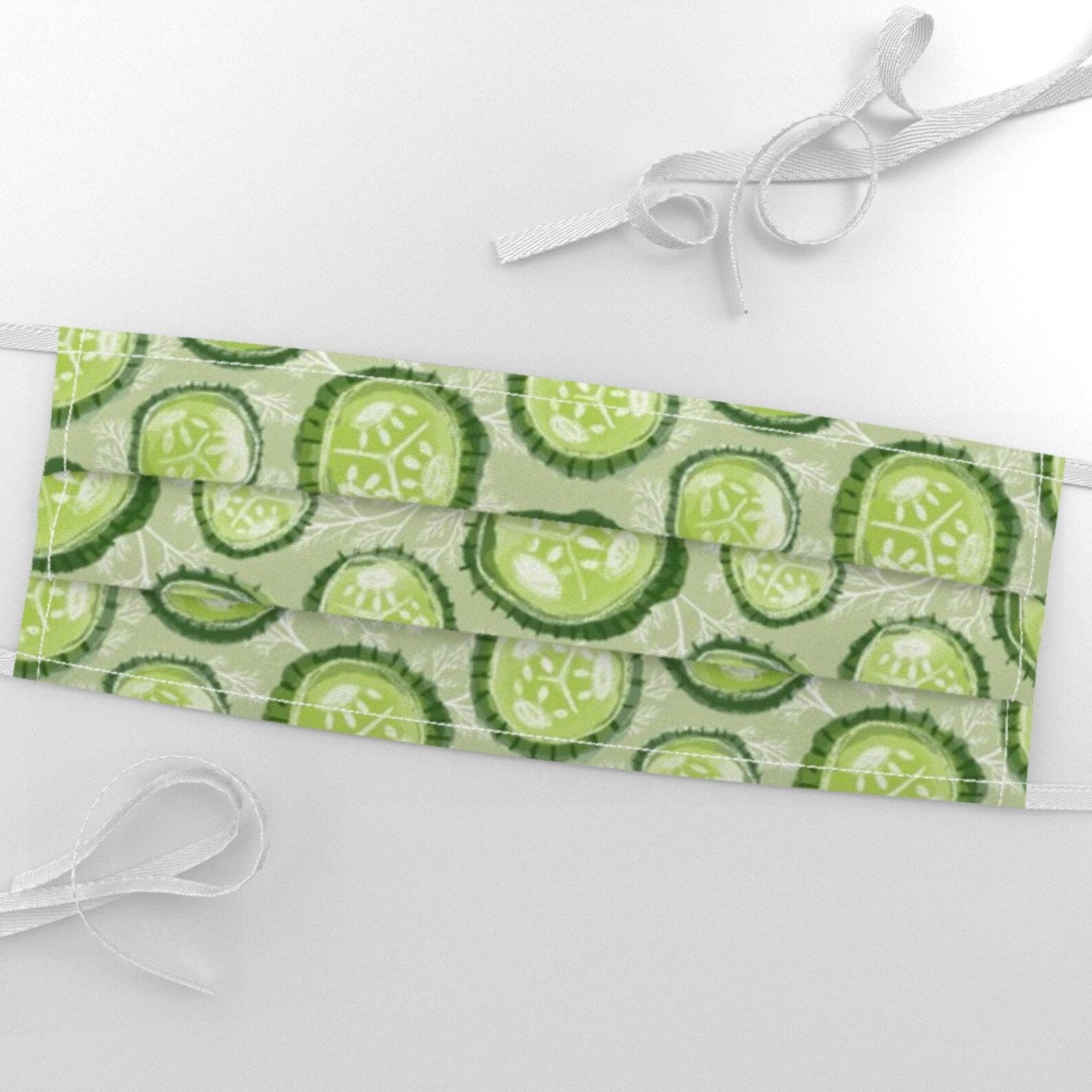 Green Pickle Fabric Dill Pickles on Sage Medium by Pinky - Etsy