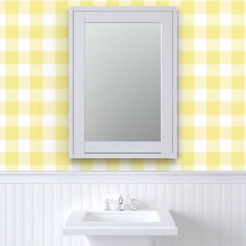 Buffalo Check Wallpaper - Yellow Buffalo Check Gingham by Sugarfresh ...