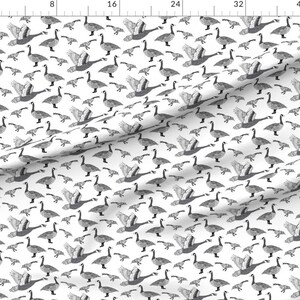 Canadian Geese Fabric Geese by Lprspr Flying Birds Black and White ...