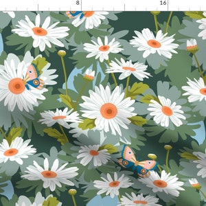 Daisy Love Paint by Number Fabric Floral Butterfly Garden - Etsy