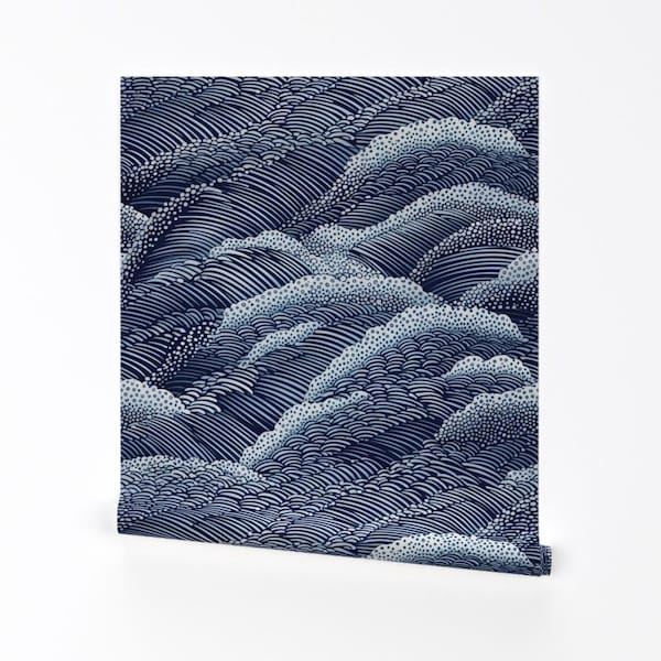 Japan Waves Wallpaper - Etsy