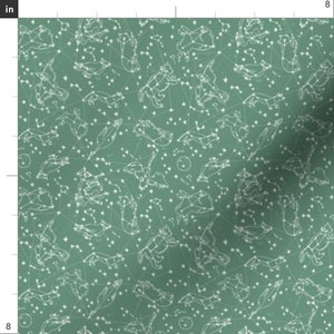 Green Tiny Constellations Astro Fabric Small | Etsy