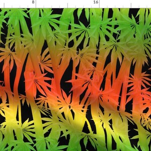 Rasta Fabric Rasta Stalks and Fan Leaves by Camomoto Rastafari Plants ...