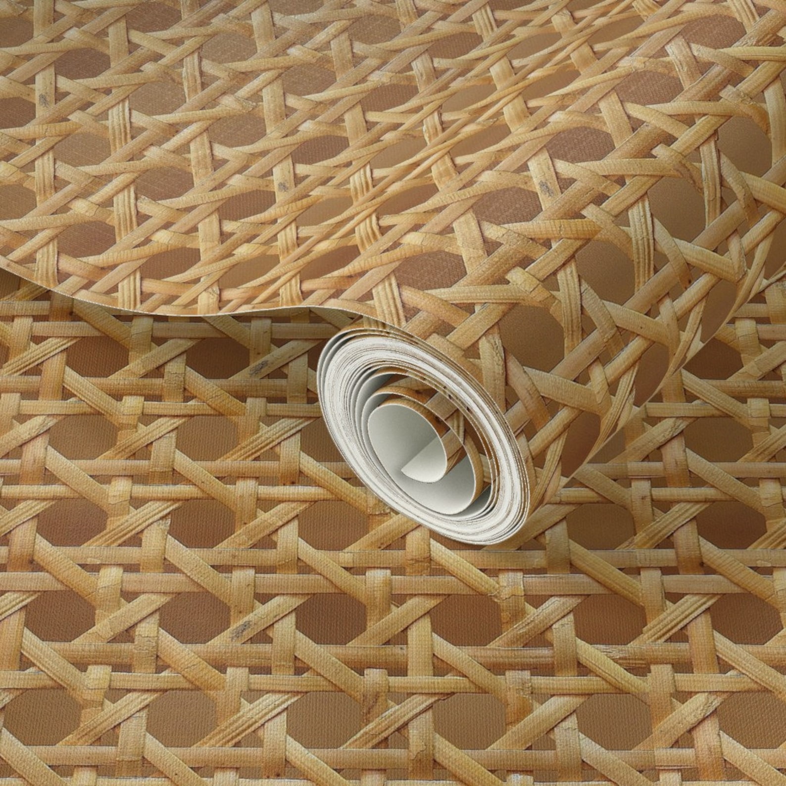Rattan Wallpaper Rattan 1-ed by Lindaglass Brown Yellow - Etsy