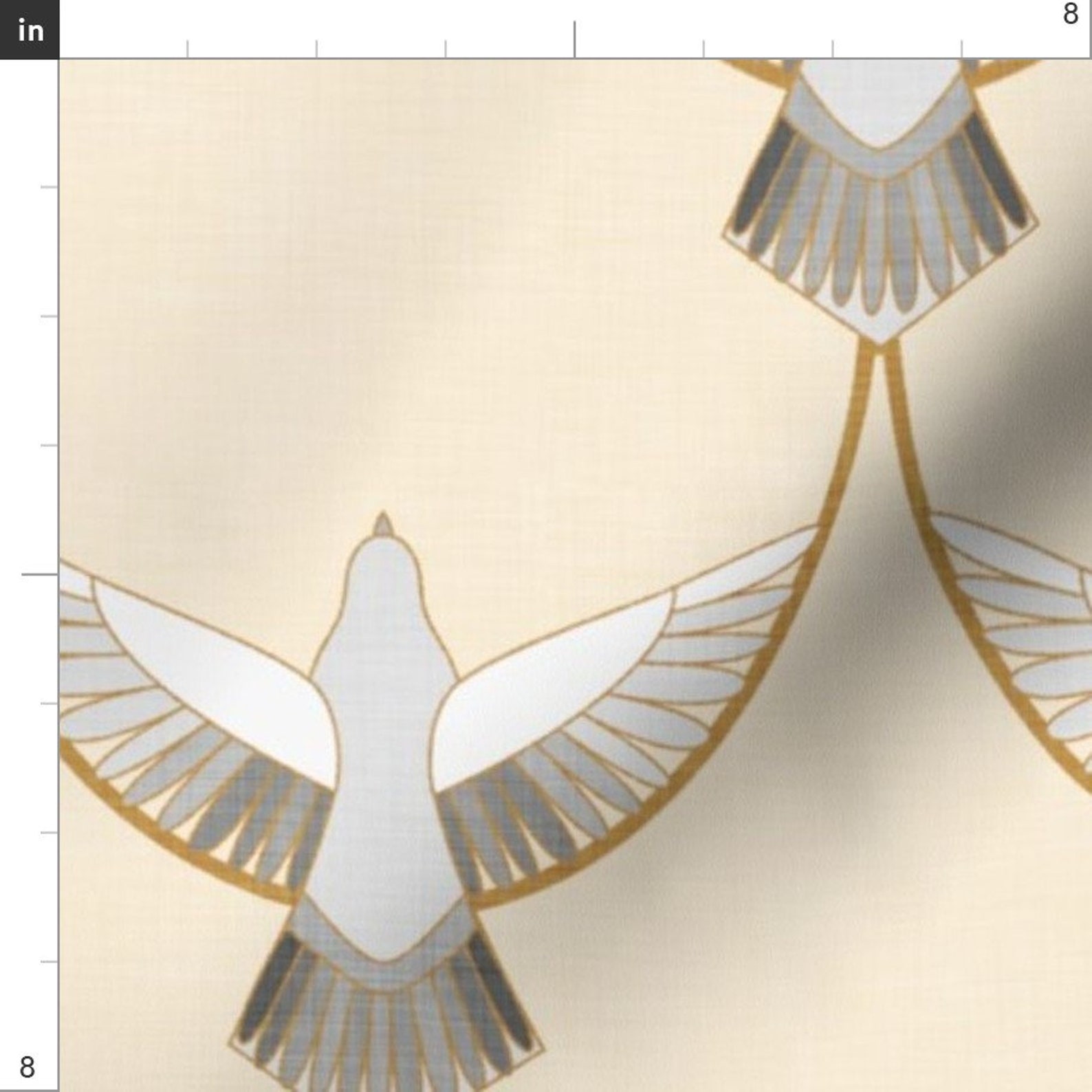 Dove Fabric Flight of Doves by Elisabethnoel Art Deco Peace - Etsy