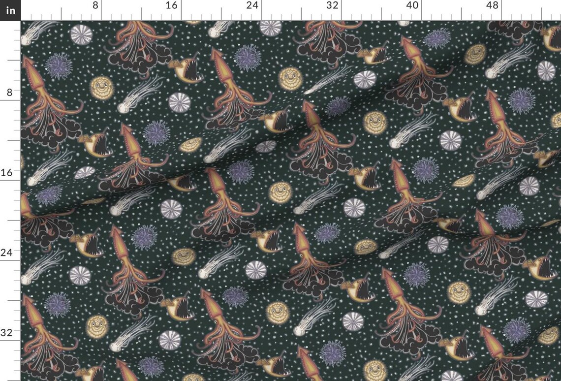Squids in Space Fabric - Squids in Space! by Ceanirminger - Celestial ...