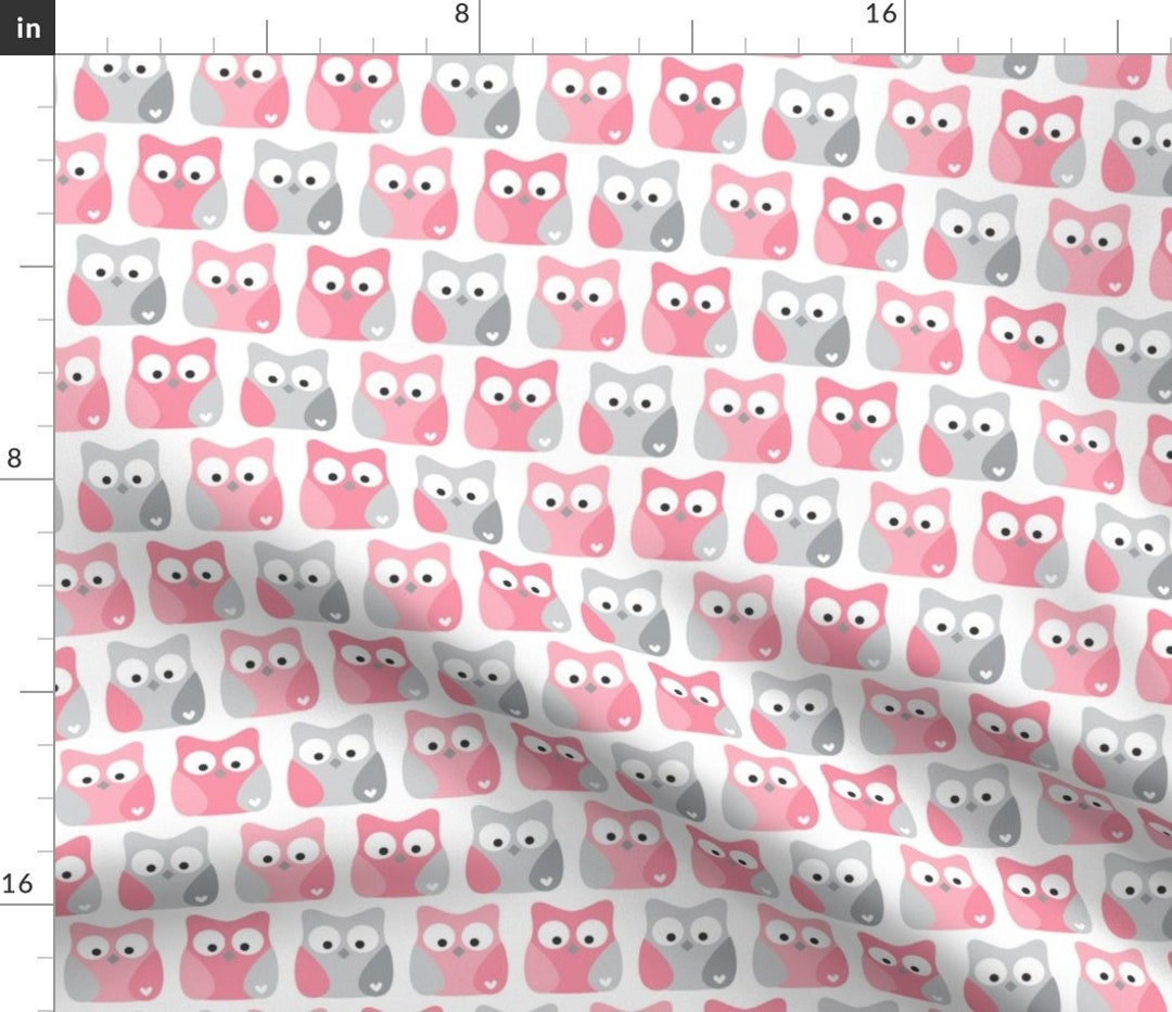 Pink Owls Fabric Little One Baby Girl Owls by Misstiina - Etsy