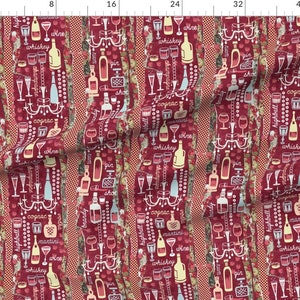 Cocktail Party Fabric Party Time by Mag-o Magenta Cocktails Party Decor ...