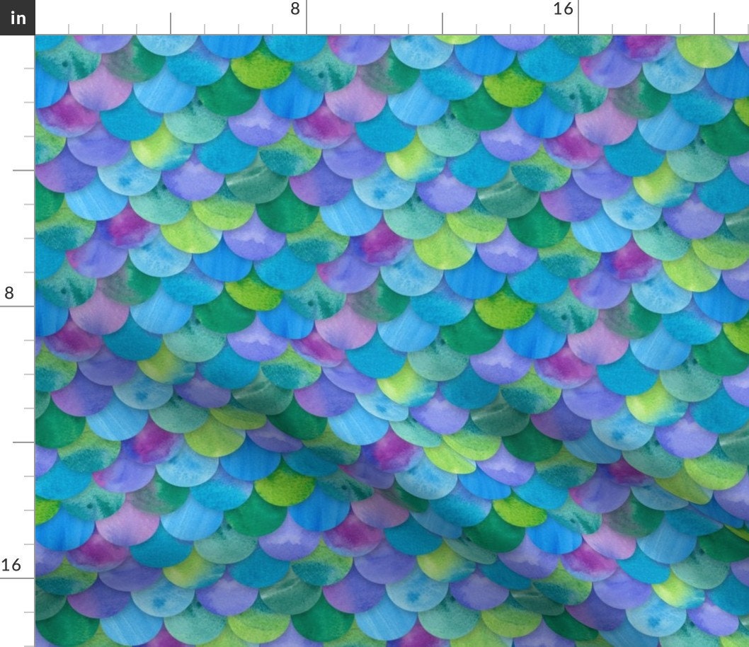 Colorful Mermaid Scales Fabric Multicolor Mermaid Scales by | Etsy