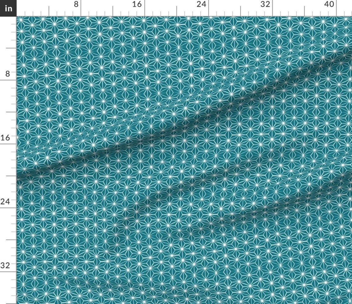 Star Tile in Teal Fabric Star Tile in Teal by Thistleandfox - Etsy