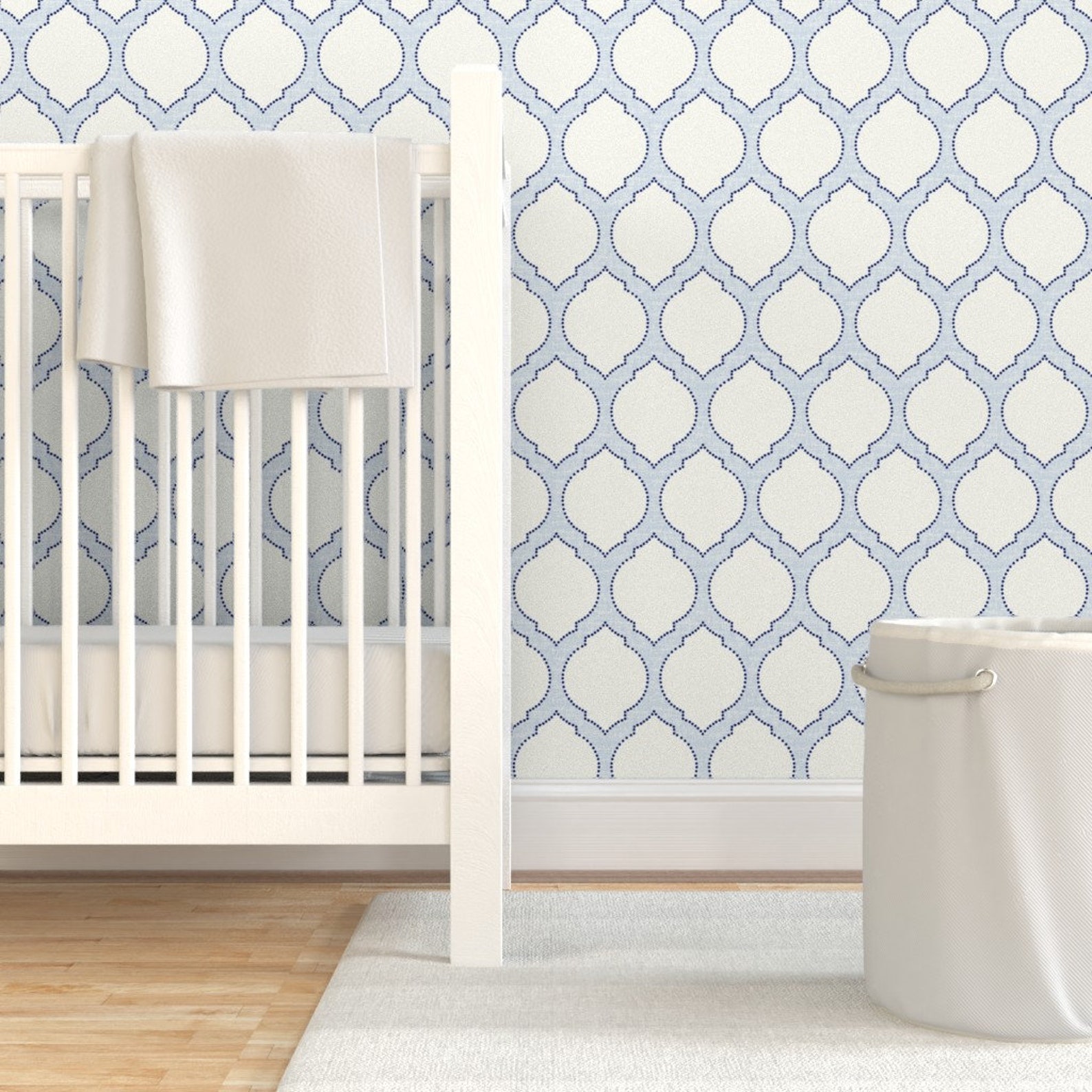 Moroccan Wallpaper Moroccan Trellis Light Blue by Vivdesign - Etsy