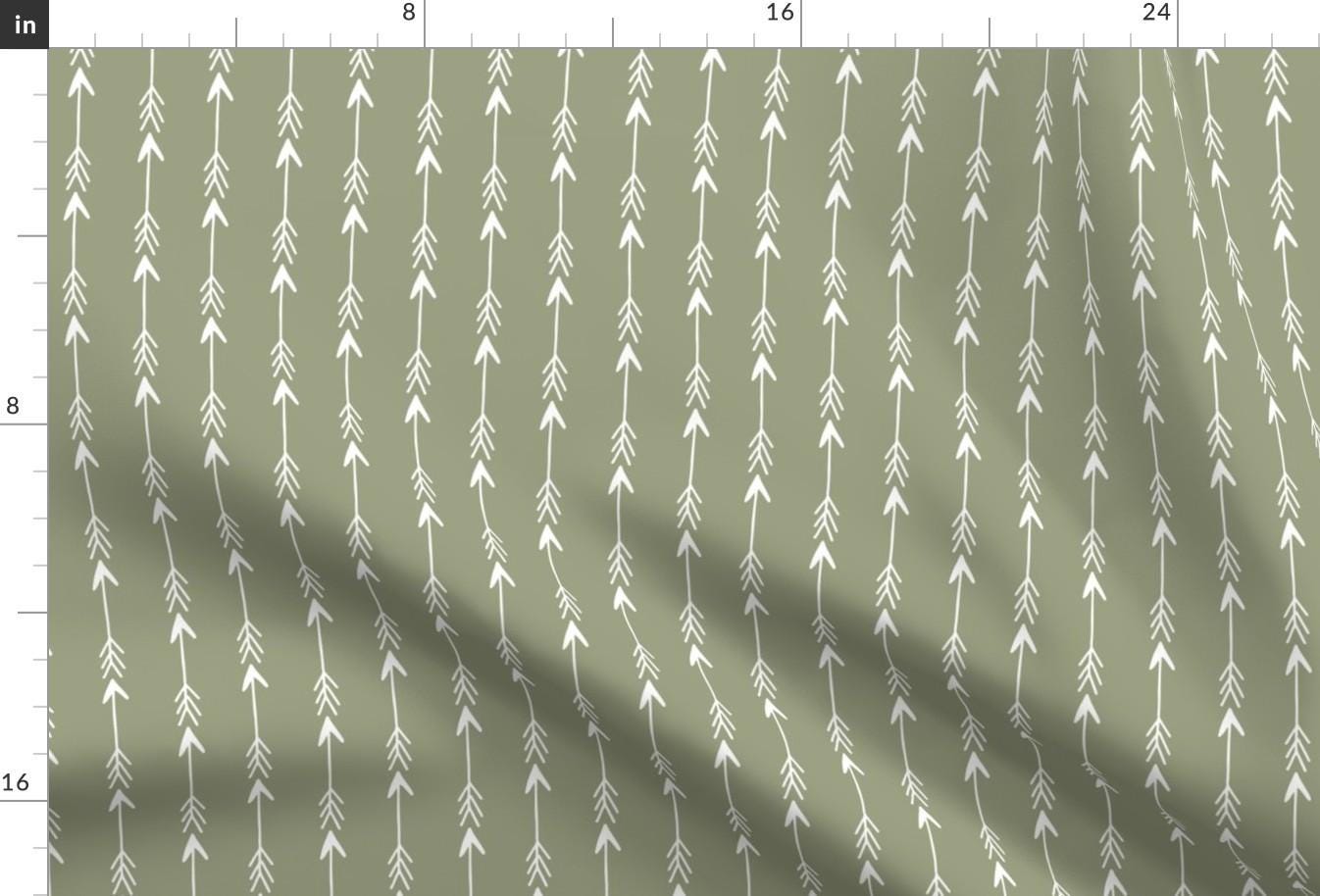 Artichoke Arrows Fabric - Arrow Rows // Artichoke Green Nursery Arrow ...