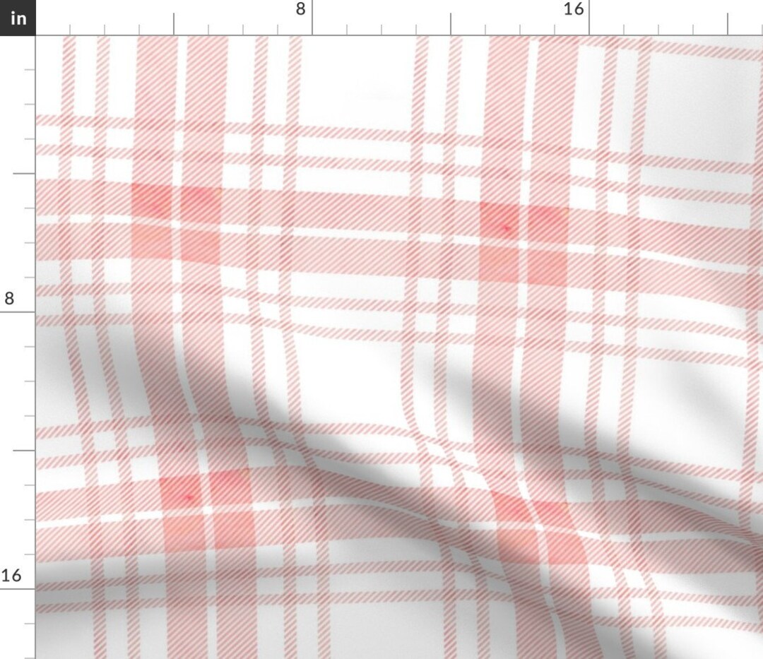 Pink Watercolor Plaid Fabric Pink Plaid Watercolor by Adenaj Pink ...