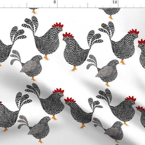 Patterned Chicken Fabric 100% Cotton by the Yard Fat - Etsy