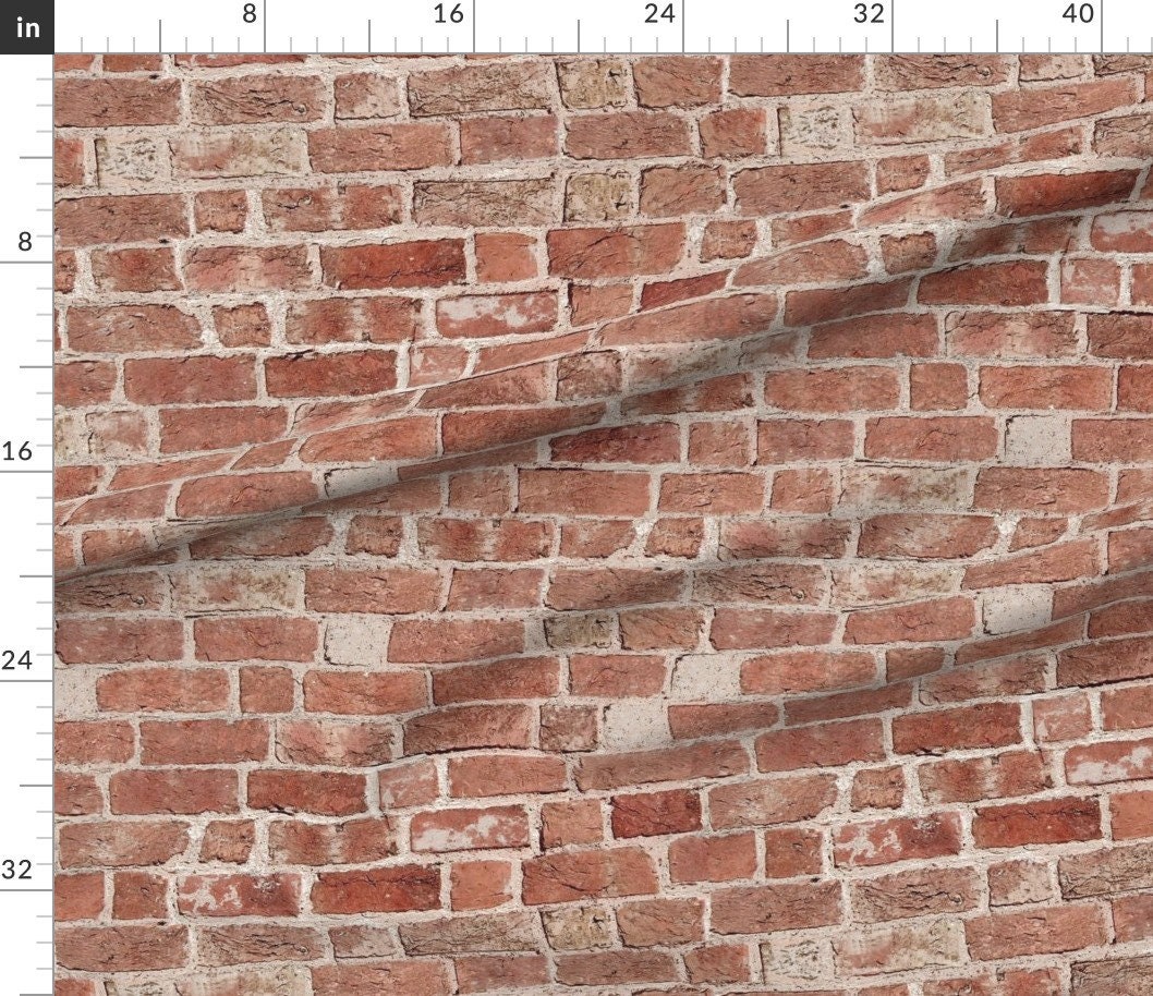 Brick Wall Fabric Antique Brick Fabric by Willowlanetextiles - Etsy